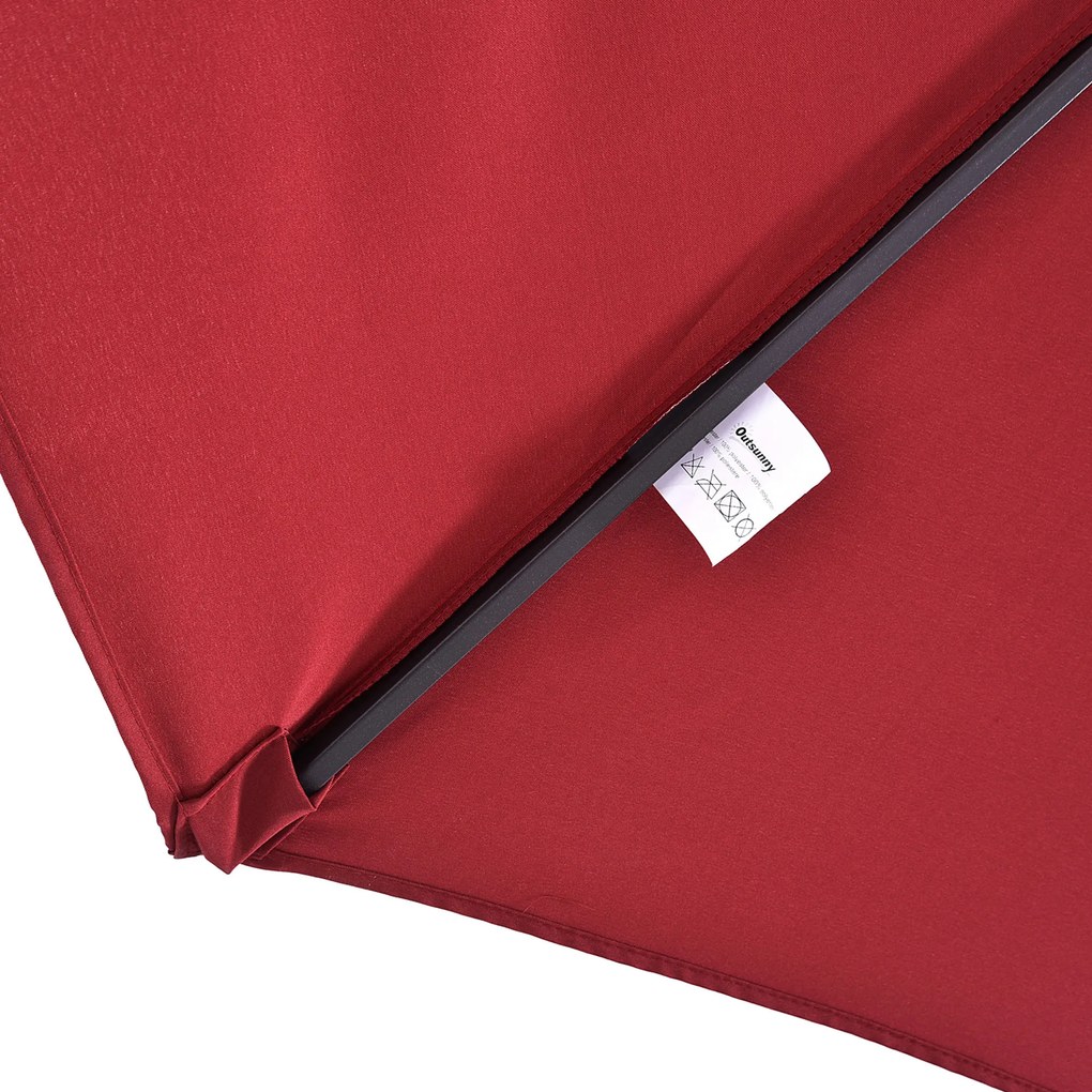Dvojitý slunečník Outsunny 455 x 265 cm, sluneční clona s UV ochranou a kličkou, balkonový slunečník, plážový slunečník, větruodolný slunečník pro pl…
