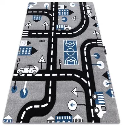 Makro Abra  Dětský kusový koberec PETIT Město uličky šedý 200 x 290