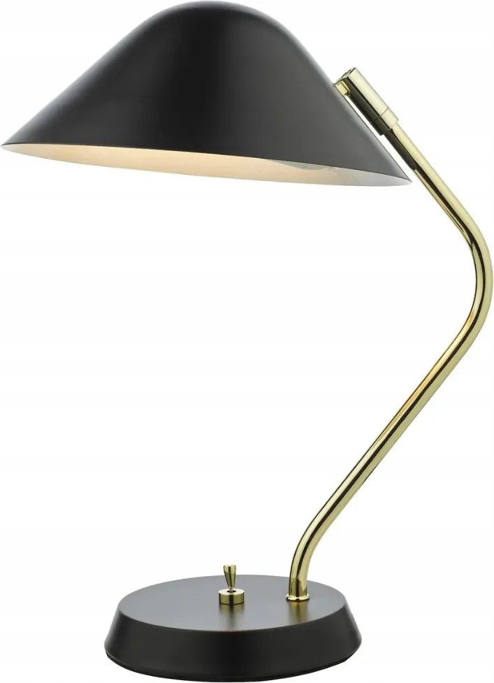 Stolní lampa Erna ERN4122 Dar Lighting s nastavitelným stínidlem, černá mosaz
