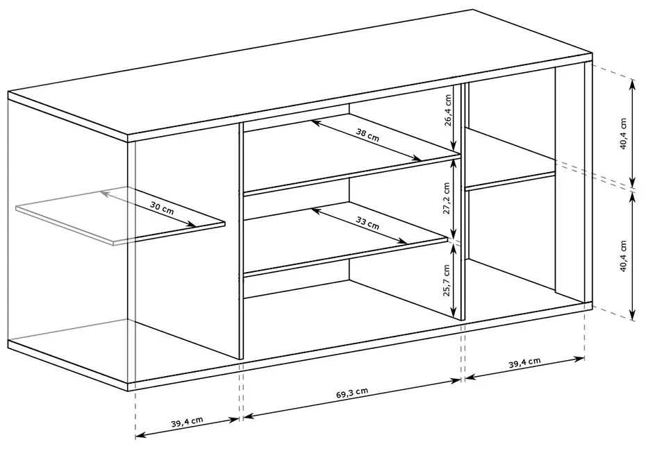 Obývací stěna FONTI | 3 díly A | dub karamel