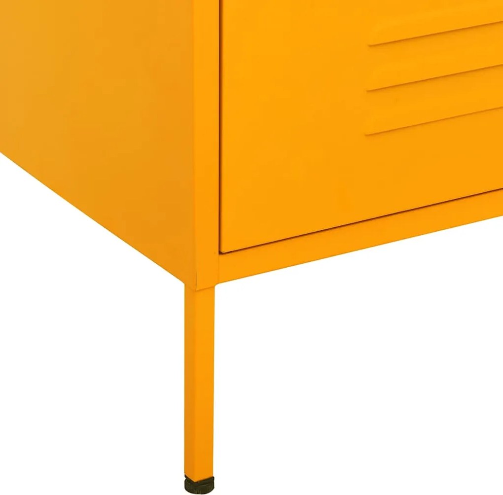 Komoda se zásuvkami hořčicově žlutá 80 x 35 x 101,5 cm ocel 336200