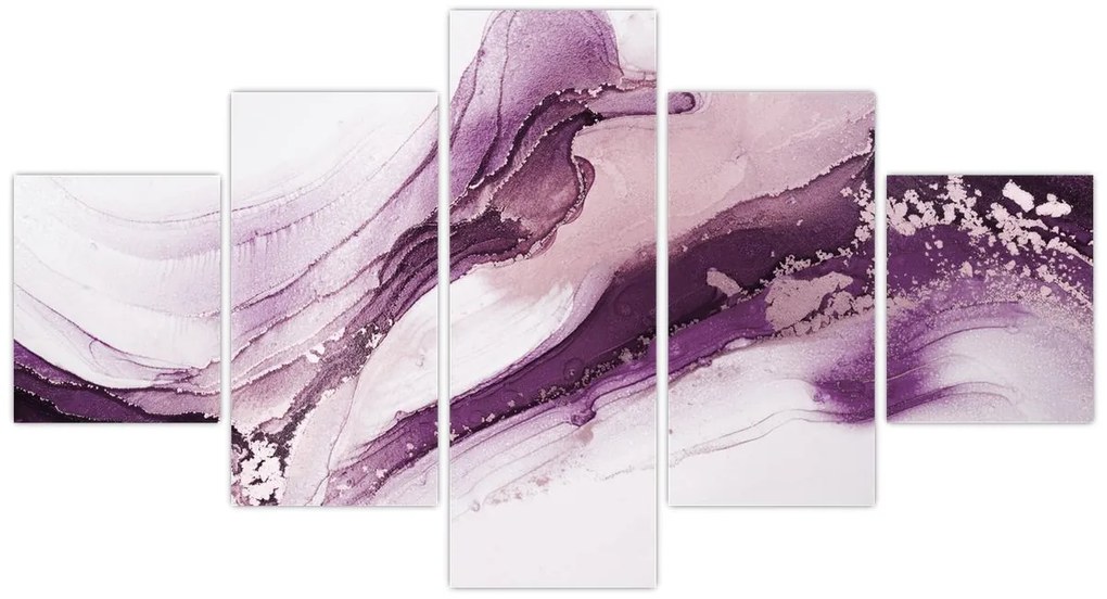 Obraz - Purple fluid art (125x70 cm)