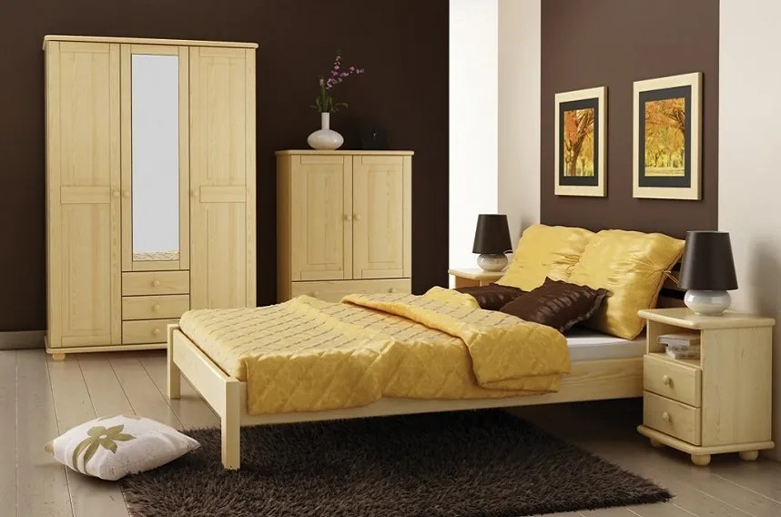 Drewmax LK118 - Dřevěná postel masiv dvojlůžko 140 cm