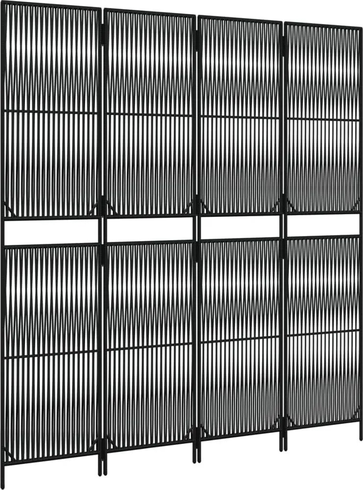 vidaXL Dělicí stěna 4 panely polyratan [365392] Barva: Hnědá