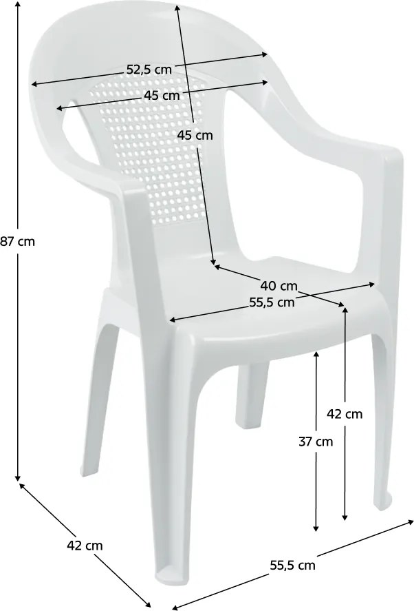 Kondela Zahradní stohovatelné křeslo, bílá, MEDRO
