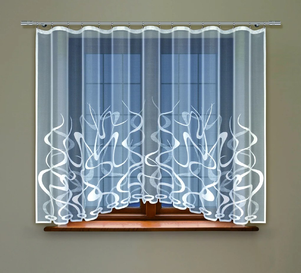 Moderní záclona do obývacího pokoje Marianela 160x400 cm, bílá