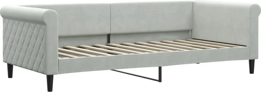 Válenda s přistýlkou světle šedá 90 x 200 cm samet 3197771