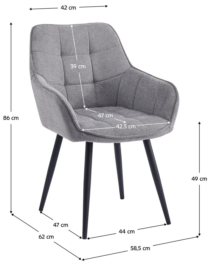 Kondela Designové křeslo, šedá/černá, MARKEN