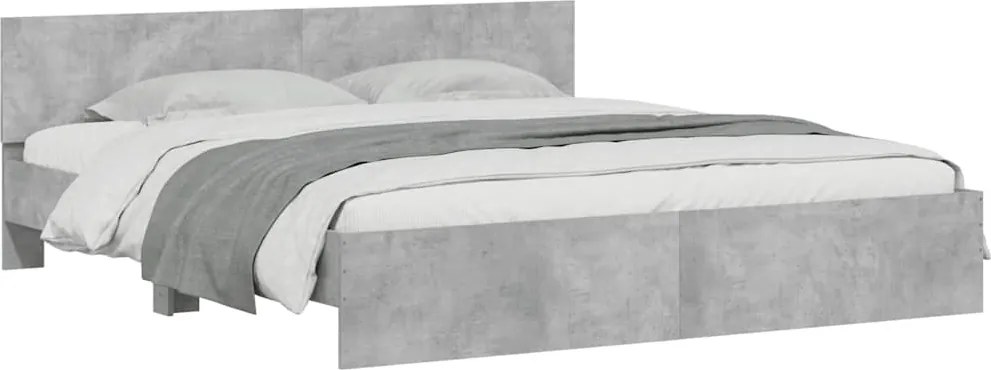 Rám postele s čelem betonově šedý 180 x 200 cm 3207465