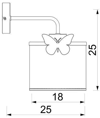 Dětská nástěnná lampa SWEET 1xE27/15W/230V bílá/růžová/motýl