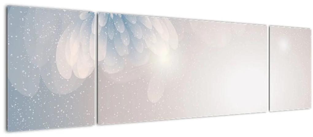 Obraz - Zasněžené květy (170x50 cm)