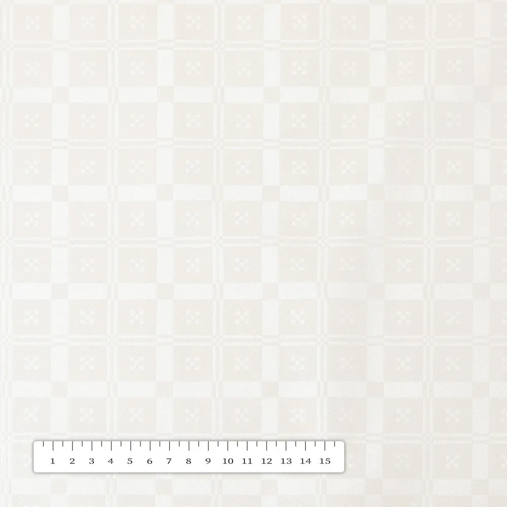 PVC ubrus Bílé vzorované kostičky PV-130 - metráž š. 140 cm