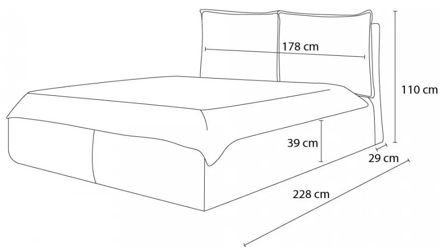 Růžová čalouněná dvoulůžková postel s úložným prostorem a roštem 160x200 cm Garance – Bobochic Paris