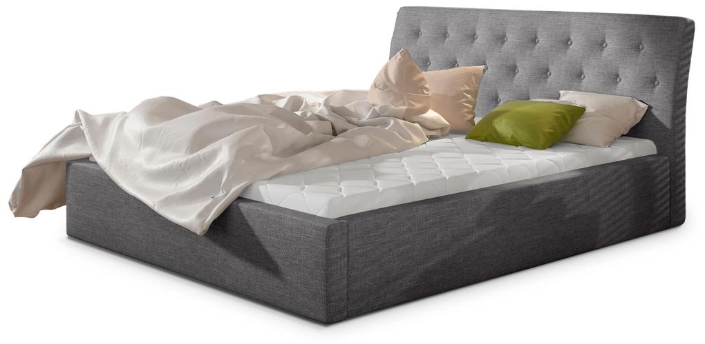 Eltap Čalouněná postel Milano s úložným prostorem Materiál a barva potahu: Paros 05 - šedá, Rozměry (cm): 140x200