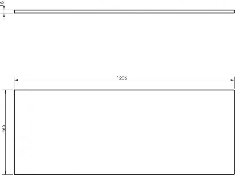 Mexen Uni, pracovní deska 120 cm, šedá matná, 91AXX-1204-464-18-62