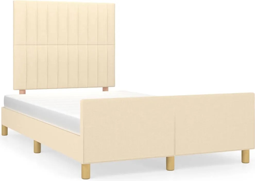 Rám postele bez matrace krémový 120 x 200 cm textil 3125208