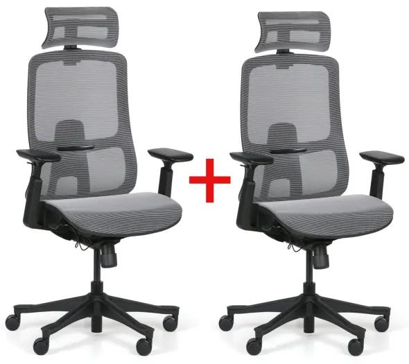 Kancelářská židle MIA 1+1 ZDARMA, šedá