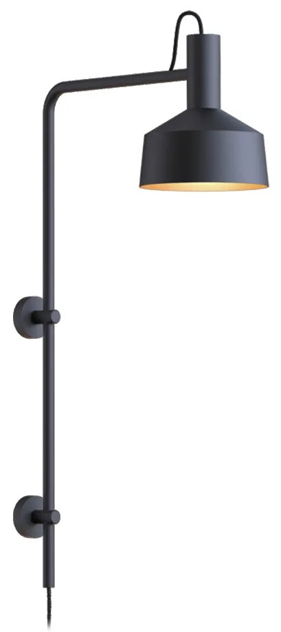 Industriální nástěnná lampa Roomor Wall 4.2 Barva: Černá / Zlatá