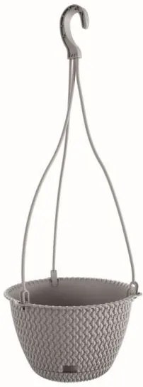 Prosperplast Závěsný květináč Splofy Belly šedý, varianta 23 cm