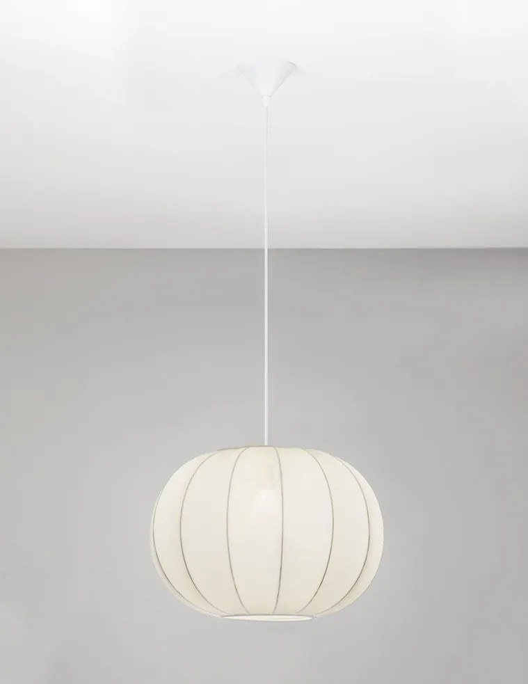 Matně bílé látkové závěsné svítidlo ø 50 cm Delina – Nova Luce