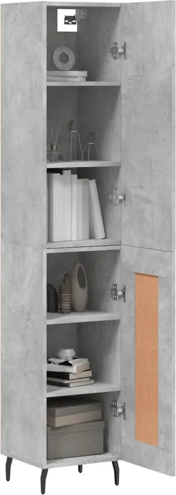 Skříň highboard betonově šedá 34,5x34x180 cm kompozitní dřevo 3199125