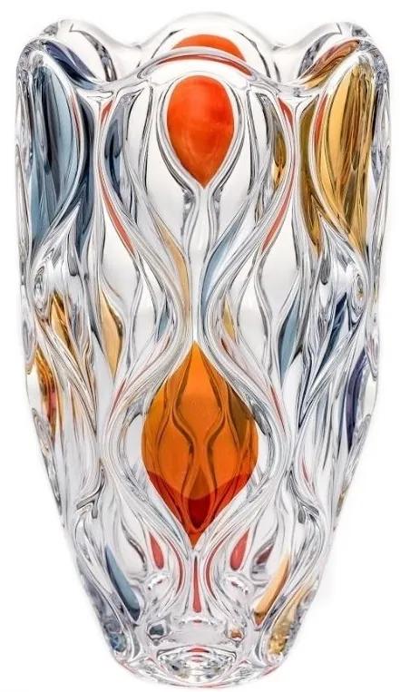 Bohemia Jihlava barevná skleněná váza Ocean 30 cm