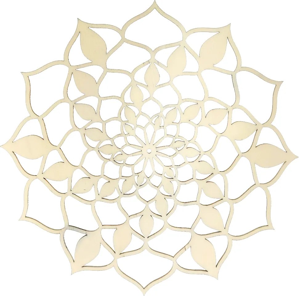 AMADEA Dřevěná dekorace mandala přírodní 20 cm