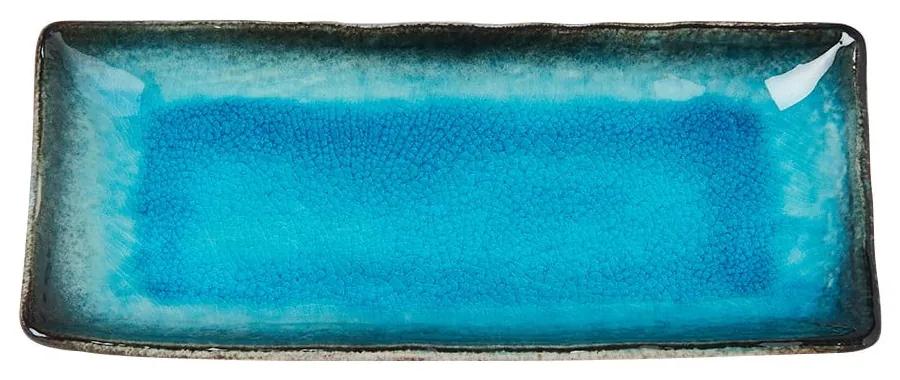 Modrý keramický servírovací talíř MIJ Sky, 29 x 12 cm
