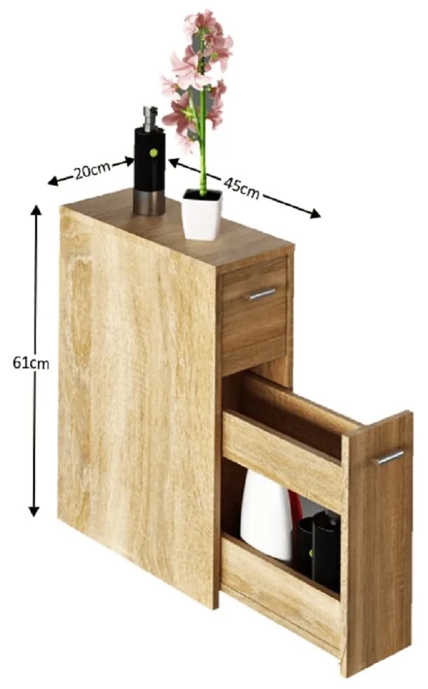 Koupelnová skříňka dub sonoma, NATALI