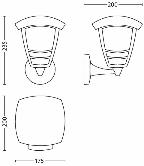Philips 15380/30/16 - Venkovní nástěnné svítidlo MYGARDEN CREEK 1xE27/60W/230V IP44