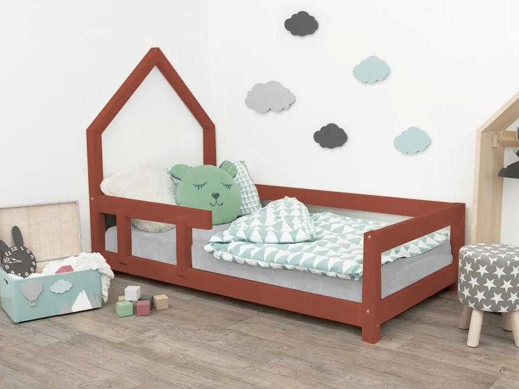 Benlemi Dětská postel domeček POPPI s bočnicí vlevo Barva: Šalvějová zelená, Rozměr: 120 x 200 cm