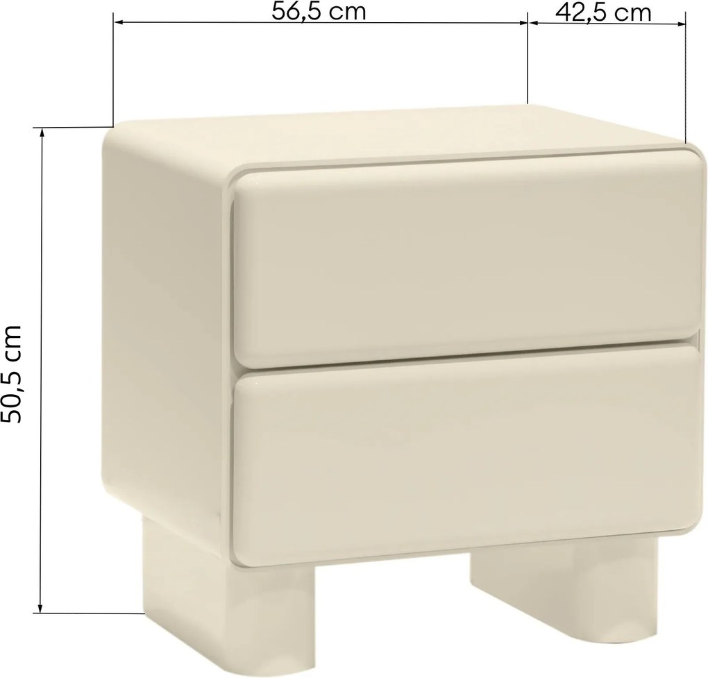 Noční stolek Lagos 52 cm krémový