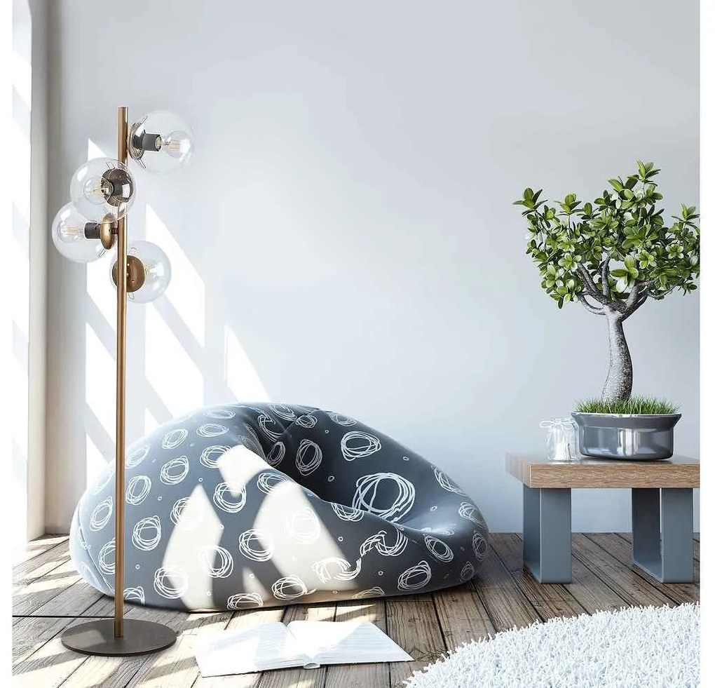 Designová stojanová lampa Qunsia II 130 cm zlatá