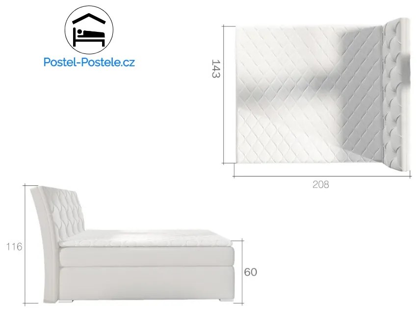 Boxspring BRODY 140/200 (ekokůže Soft 33 béžová)