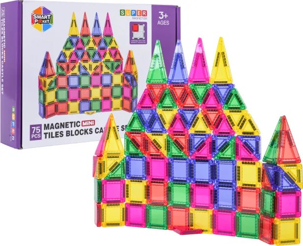 Magnetická stavebnice SUPER MAGNETISM Mini, 75 dílků