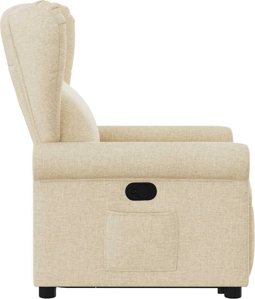 Zvedací polohovací křeslo krémové textil 3303382