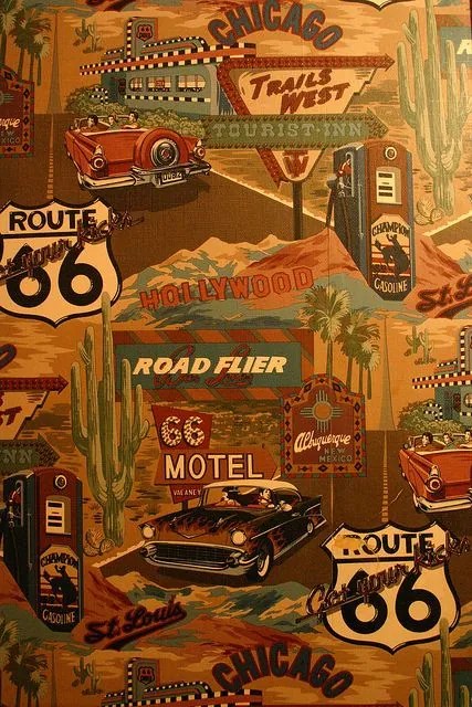 Plechová cedule Route 66 II Velikost: A5 (20 x 15 cm)