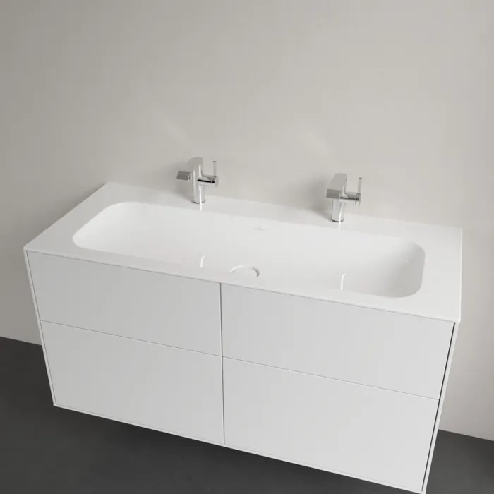 VILLEROY & BOCH Villeroy &amp; Boch FINION - Umyvadlo na skříňku, 1200x500 mm, bez přepadu, Bílá Alpin CeramicPlus 4164C1R1