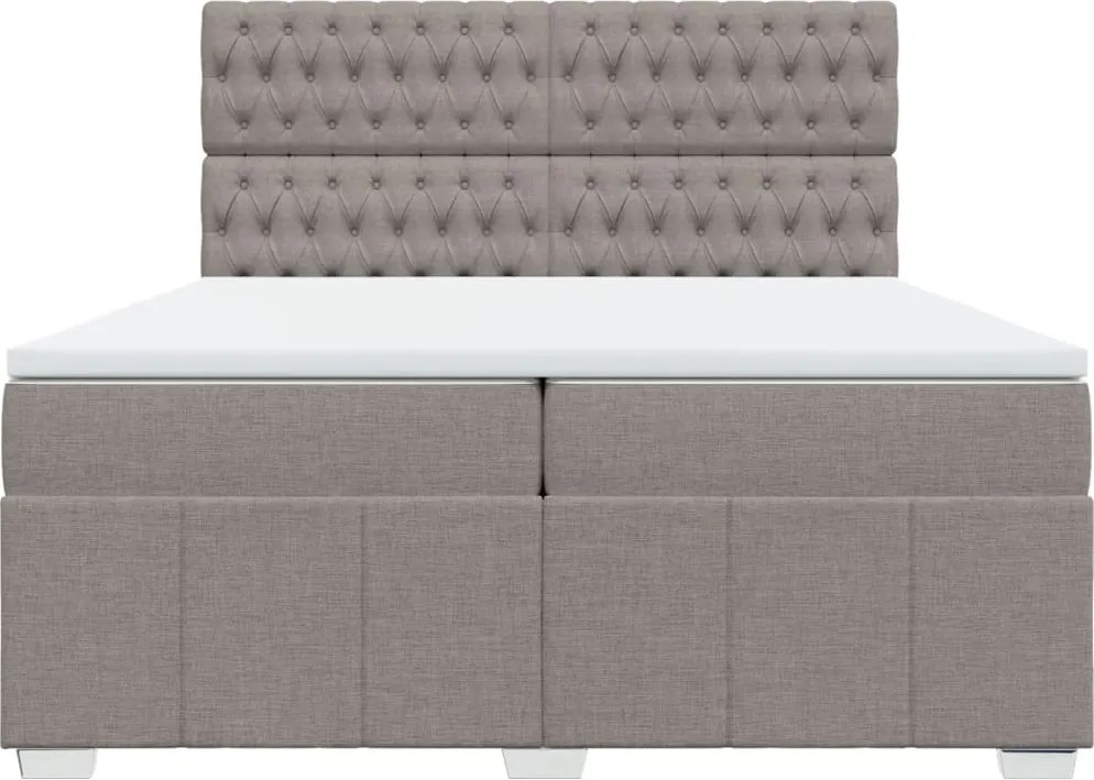 Box spring postel s matrací taupe 200x200 cm textil 3291786
