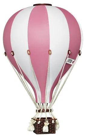 Dekorační horkovzdušný balón &#8211; růžová/bílá - L-50cm x 30cm