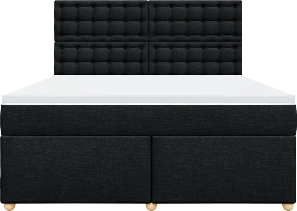 Box spring postel s matrací černá 180x200 cm textil 3291375