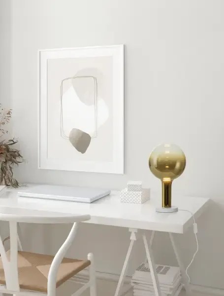LED stmívatelná zlato-bílá stolní lampa Nostos