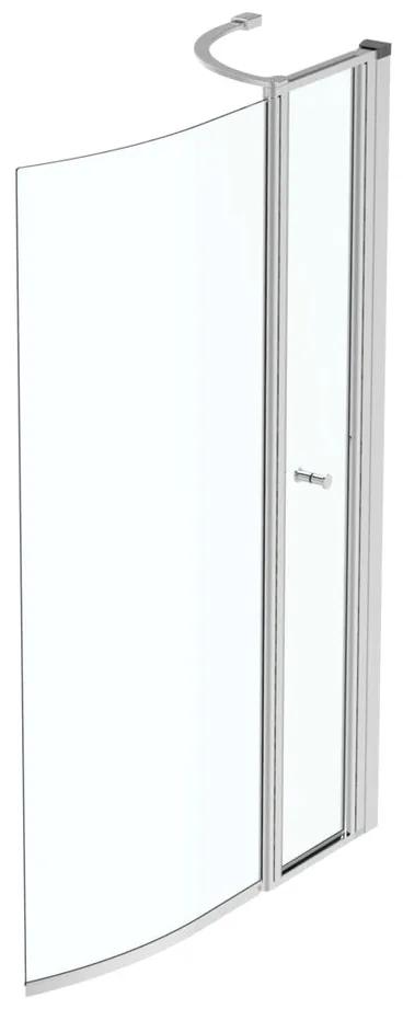 Ideal Standard Connect Air - Sprchová zástěna skleněná s dvířky (oboustranná) 890 x 5 x 1420 mm, Lesklá stříbrná, E1137EO