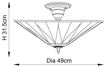 Endon 64043 - Přisazený lustr Tiffany DARK STAR 3xE27/60W/230V pr. 49 cm