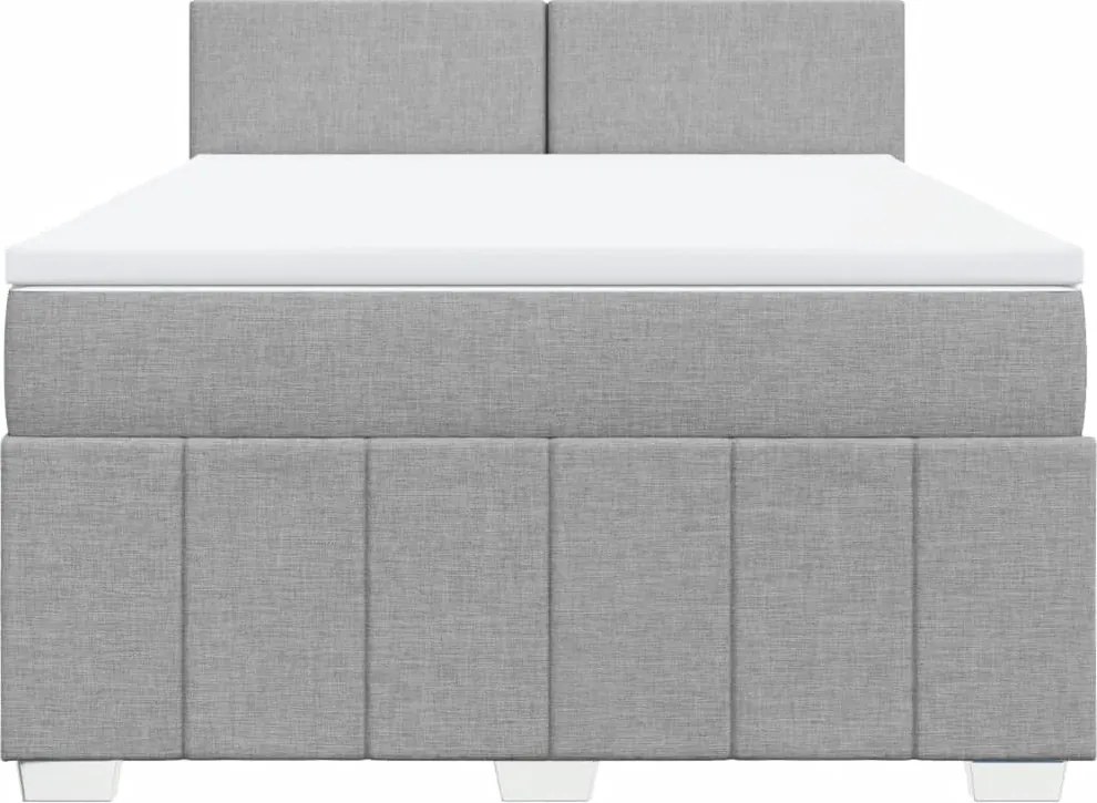 Box spring postel s matrací světle šedá 140 x 190 cm textil 3287056
