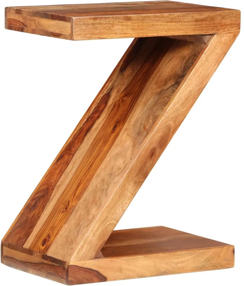 Odkládací stolek ve tvaru písmene Z z masivního dřeva