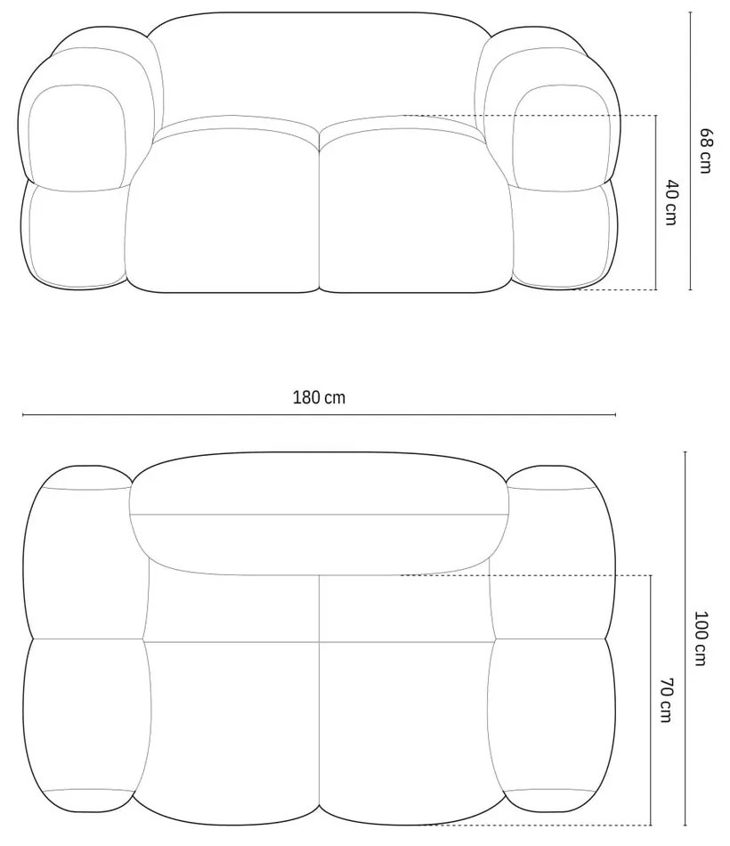 Pohovka v cihlové barvě 180 cm Loretto – Cosmopolitan Design