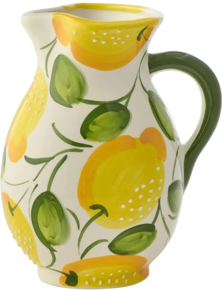 Ručně malovaný keramický džbán s citróny Lemon Pit - 17*17*21 cm / 850 ml