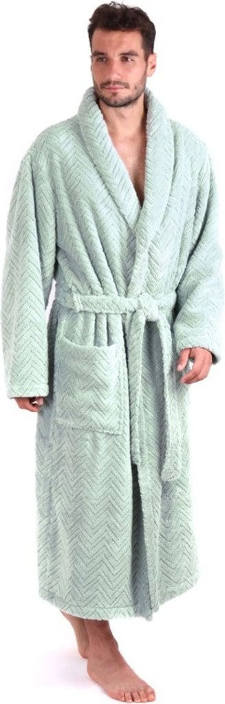 Bavlněný župan Athena s límcem olivová 21 16 6251 - L