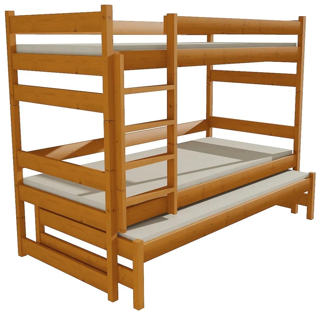 Patrová postel s výsuvnou přistýlkou PPV 018 90 x 200 cm - OLŠE